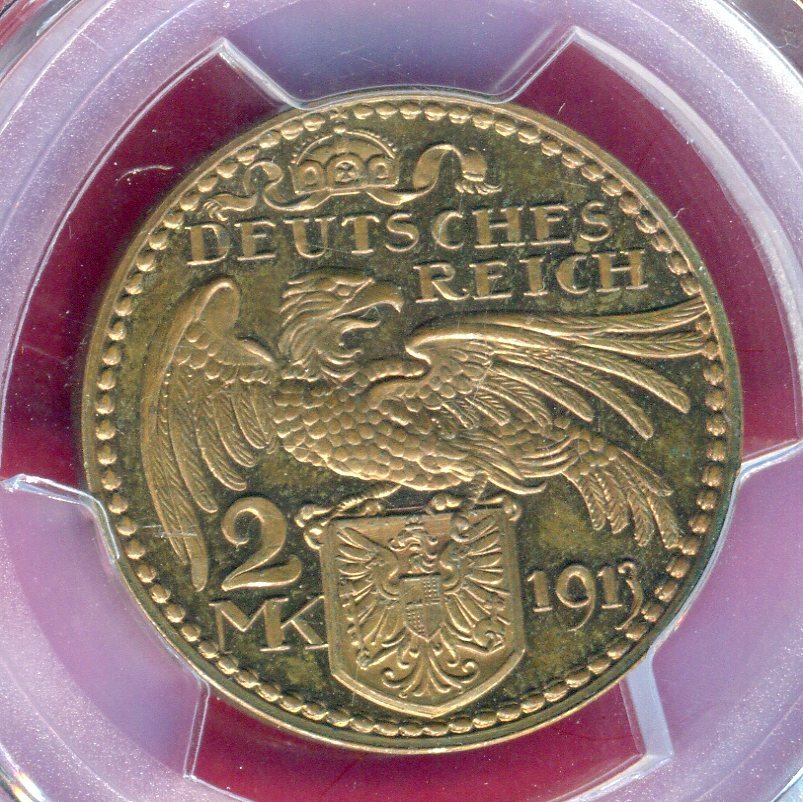 2 Mark Kupfer 1913 Ludwig - König von Bayern PCGS SP63RB | MA-Shops