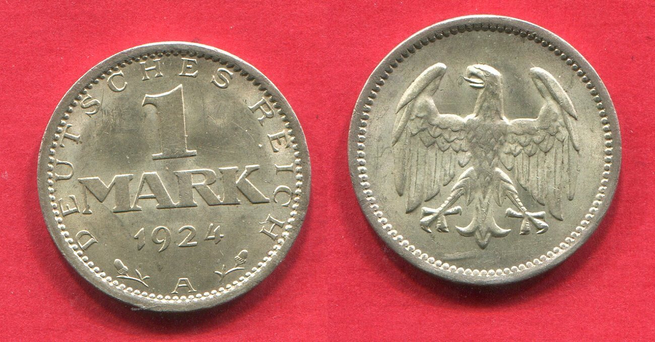Weimarer Republik Deutsches Reich 1 Mark Kursmünze Silber Weimarer ...