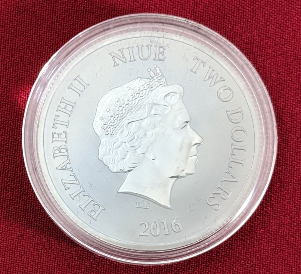 Niue Islands 2 Dollar Silbermünze - 1 Unze Silber 2016 Gold Black ...