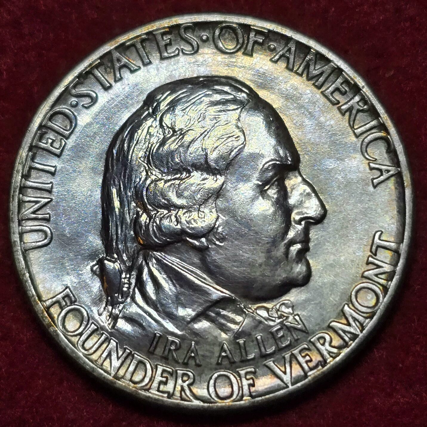 USA 50 Cents 1/2 Dollar commemorative coin 1927 Ira Allen, the founder ...