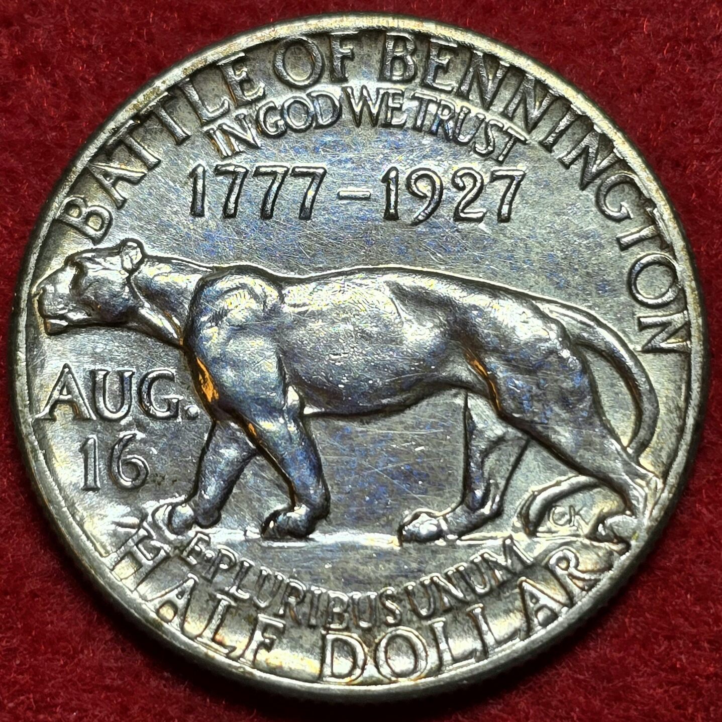 USA 50 Cents 1/2 Dollar commemorative coin 1927 Ira Allen, the founder ...