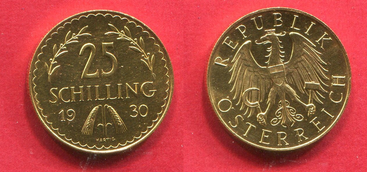 Österreich, Austria, 1. Republik 25 Schilling Gold Kursmünze 1929 ...