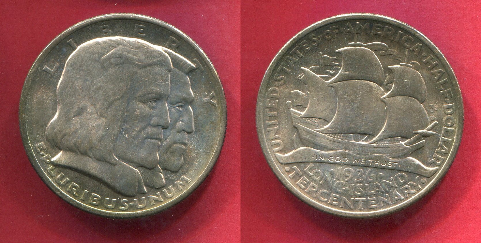 USA 50 Cents 1/2 Dollar commemorative coin 1936 300th Anniversary of ...