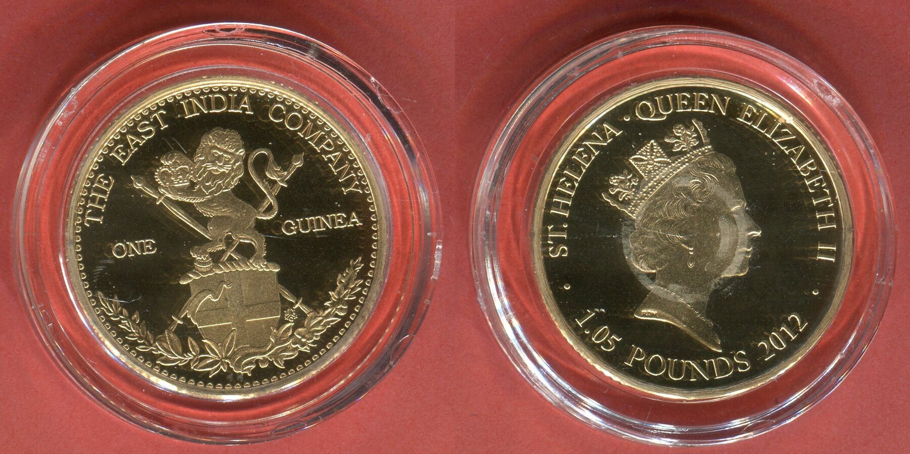 St. Helena 1,05 Pounds 2012 Guinea - East India Company, 22 Karat, sehr ...