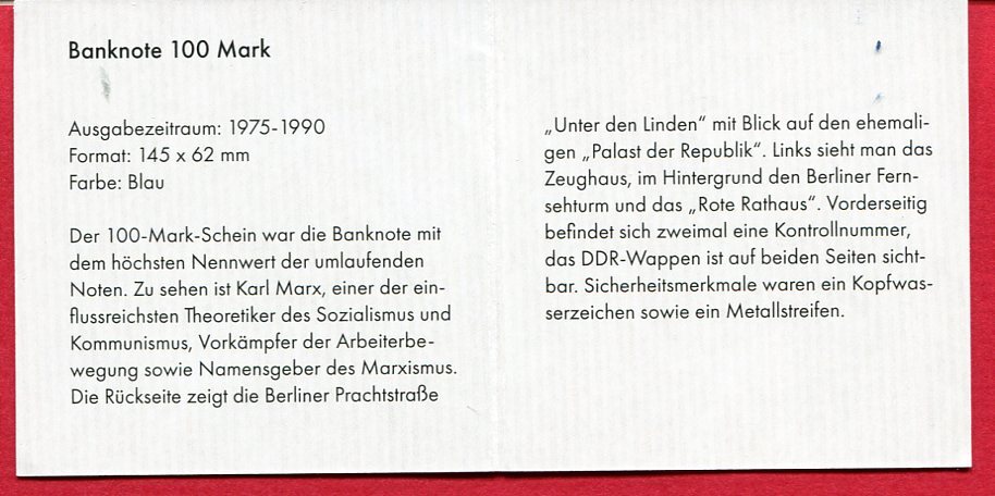 Deutschland Minigoldbanknote DDR 100 Mark-Banknote Karl Marx (1/500 oz ...