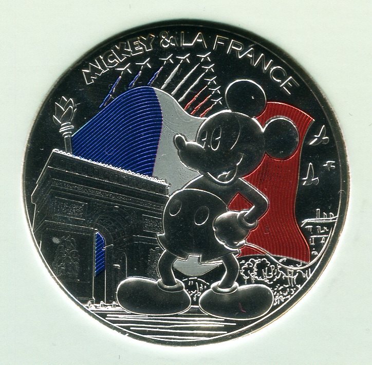 Frankreich 50 Euro Silbermünze 2018 Mickey Mouse (mit Farbapplikation ...