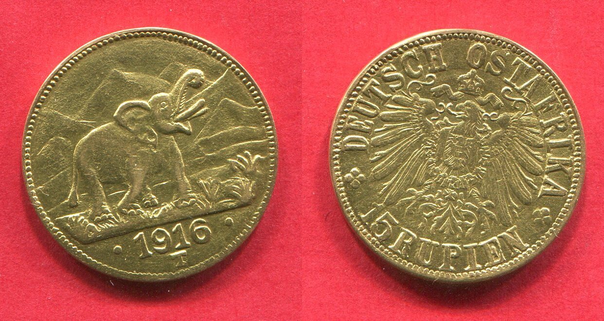 Deutsch Ostafrika DOA German Eastafrica 15 Rupien Rupees 1916 Tabora ...