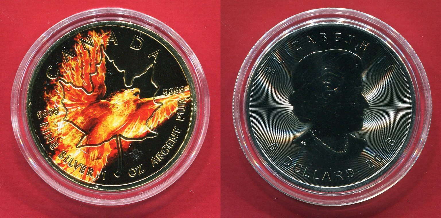 Kanada 5 Dollars Silbermünze 2016 Burning Eagle - Maple Leaf ...