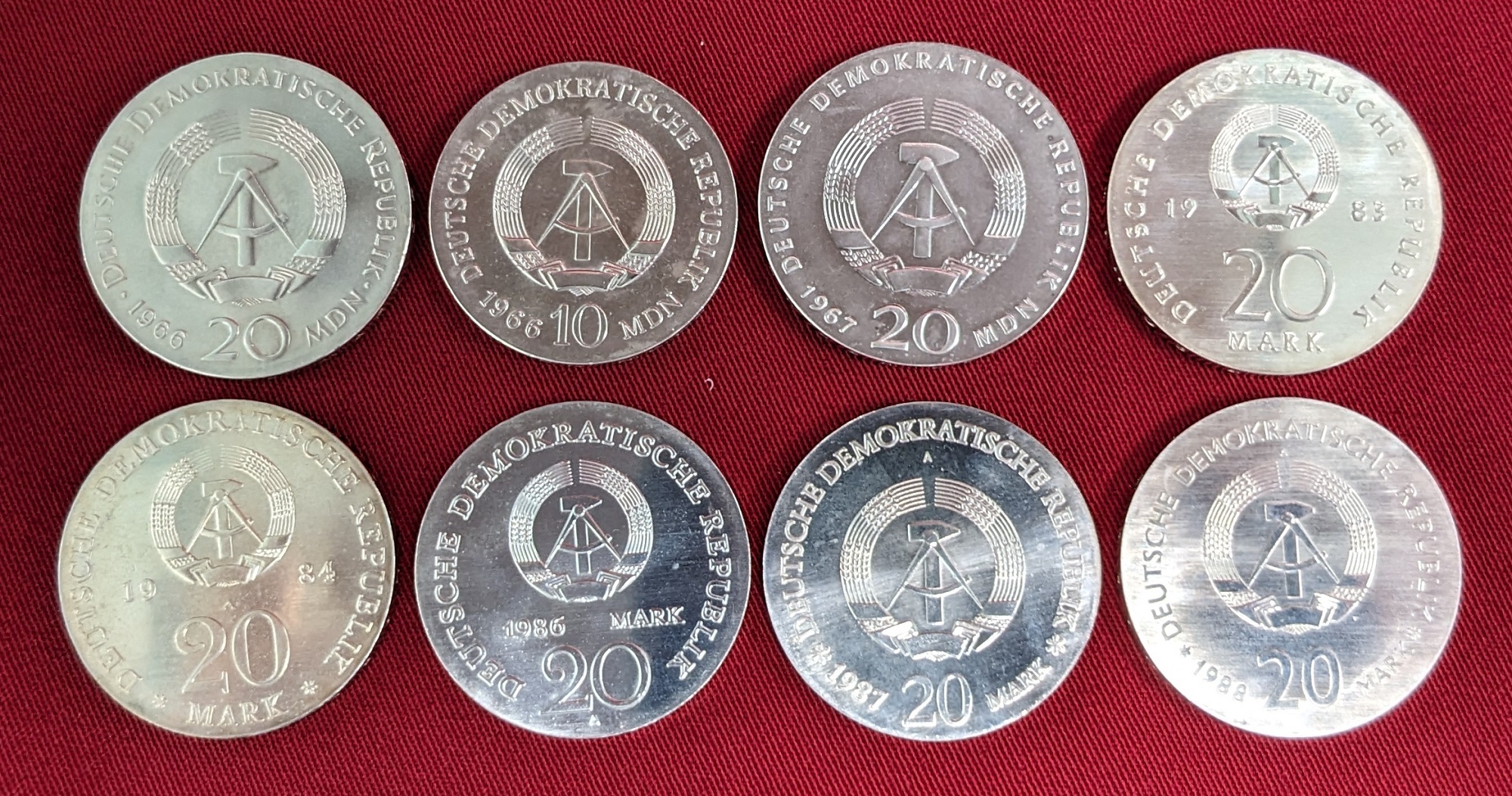 DDR, GDR Eastern Germany Komplettsammlung 123 Münzen 1966-90 ...