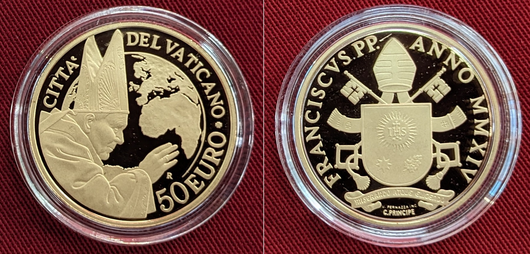 Vatikan Kursmünzensatz 53,88 Euro 2014 Papst Franziskus inkl. 50 Euro ...