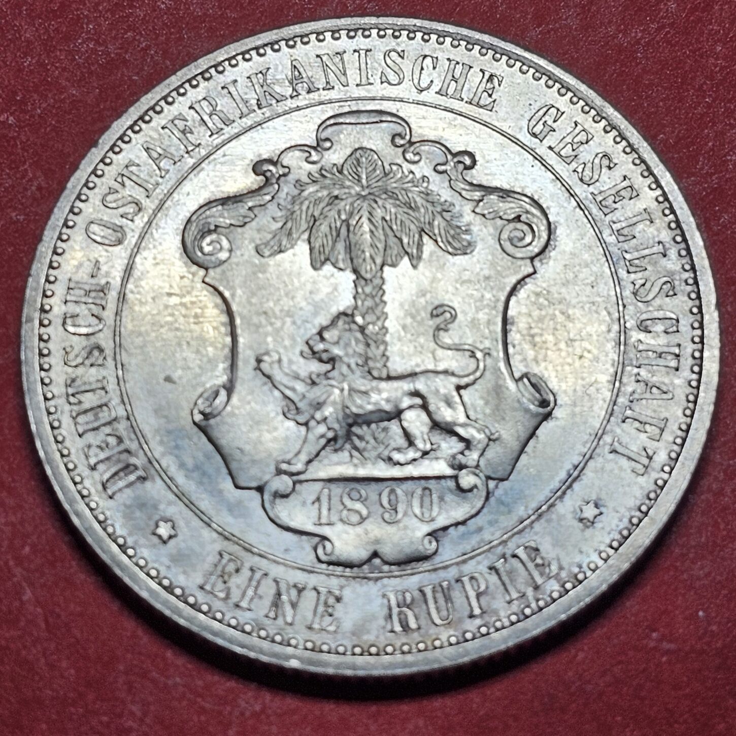 German East Africa DOA Deutsch Ostafrika 1 Rupie Rupee 1890 Wilhelm II ...
