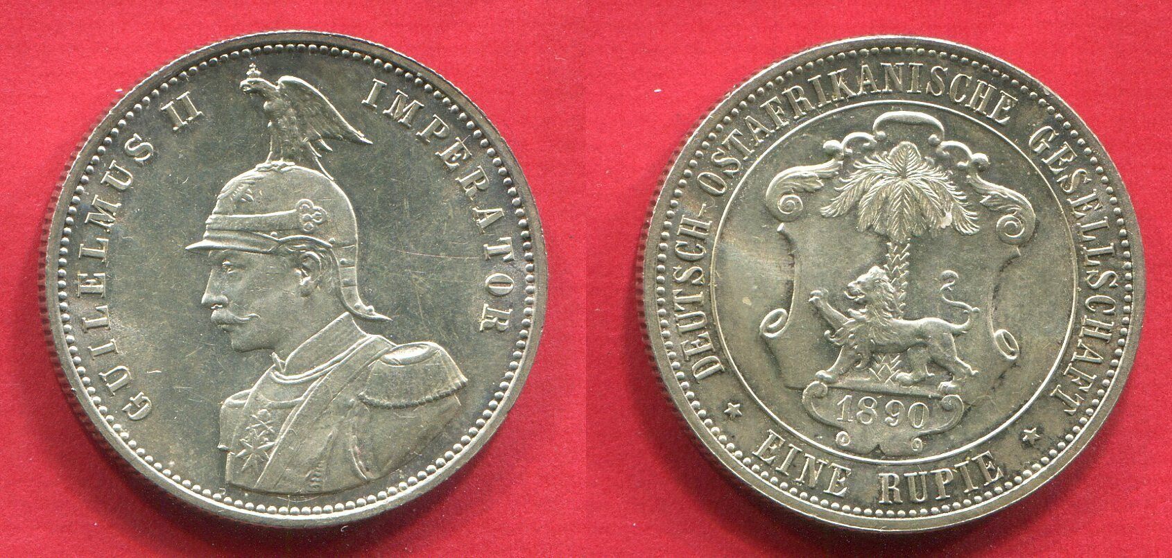 German East Africa DOA Deutsch Ostafrika 1 Rupie Rupee 1890 Wilhelm II ...