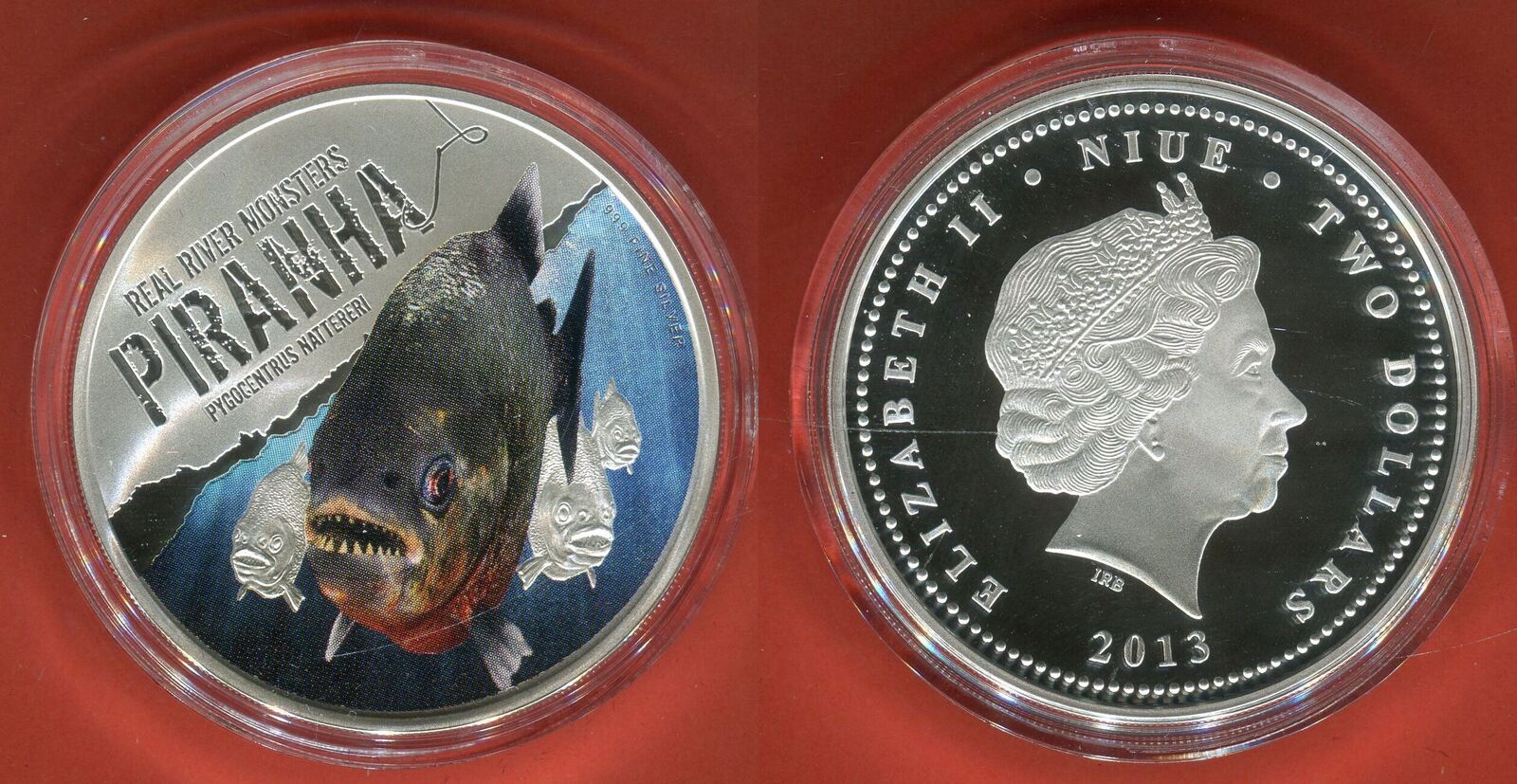 Niue 2 Dollar Silbermünze 2013 Monster Fisch - Piranha - Real River ...