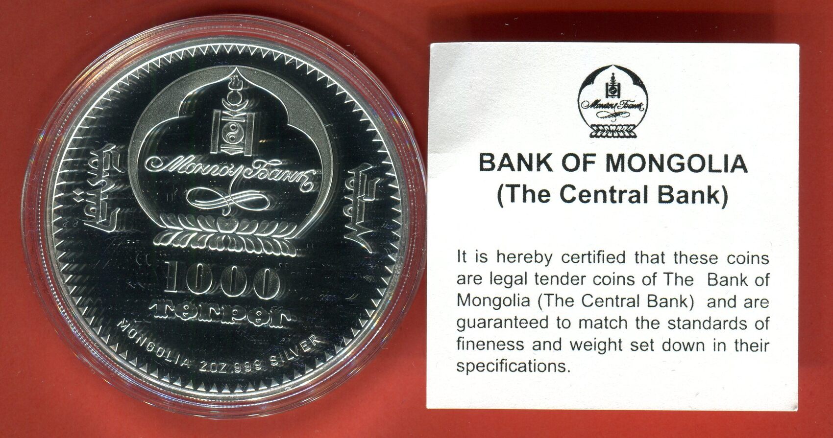 Mongolei 1000 Togrog - 2 oz Silver Coin 2007 Nicholas I. (1796-1855 ...