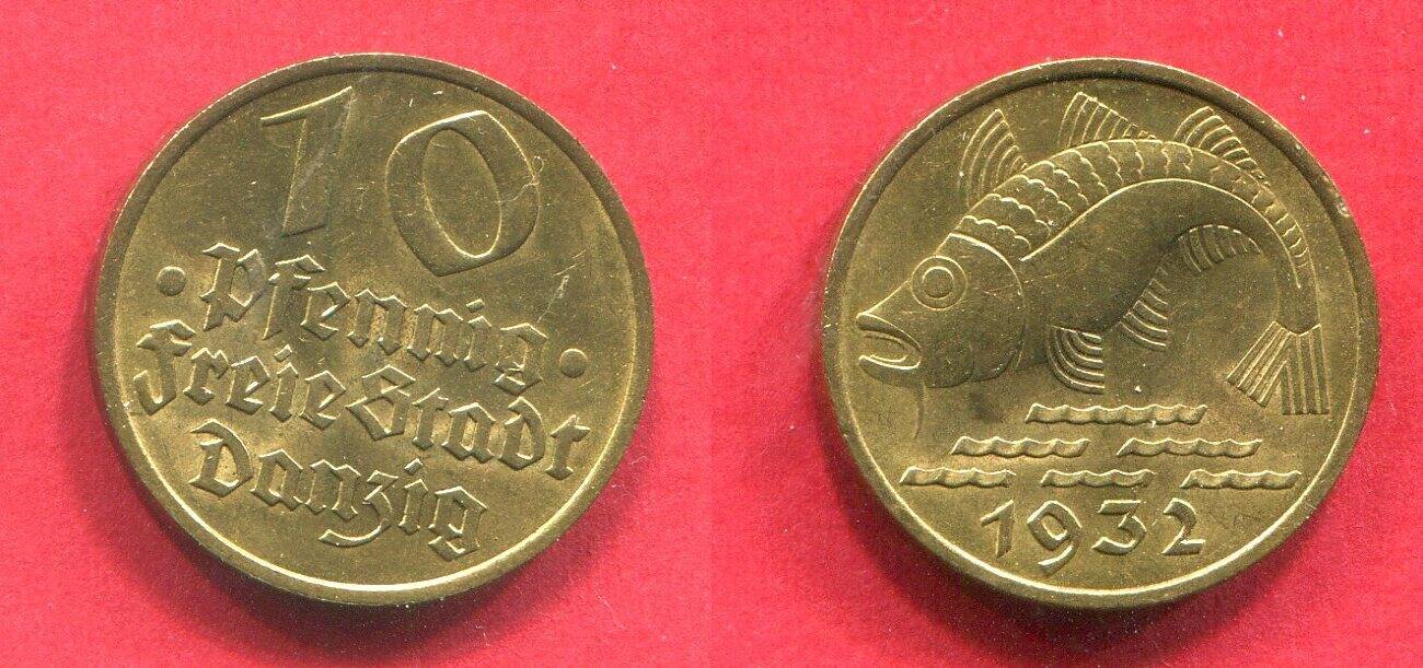 Danzig 10 Pfennige 1932 Dorsch Unc. | MA-Shops