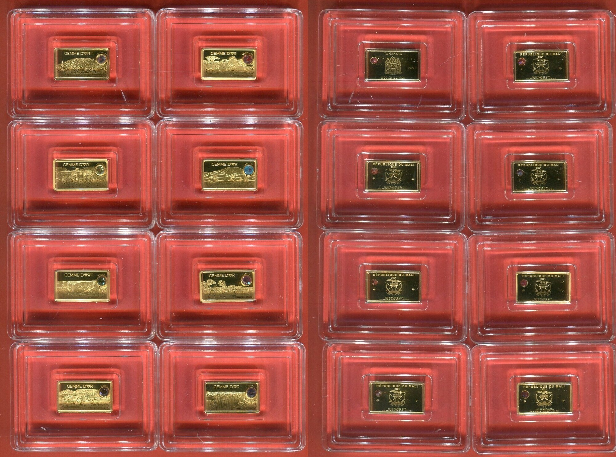 Mali, Tansania 7x100 Francs CFA Mali, 1x1500 Shillings Tansania 2020 ...