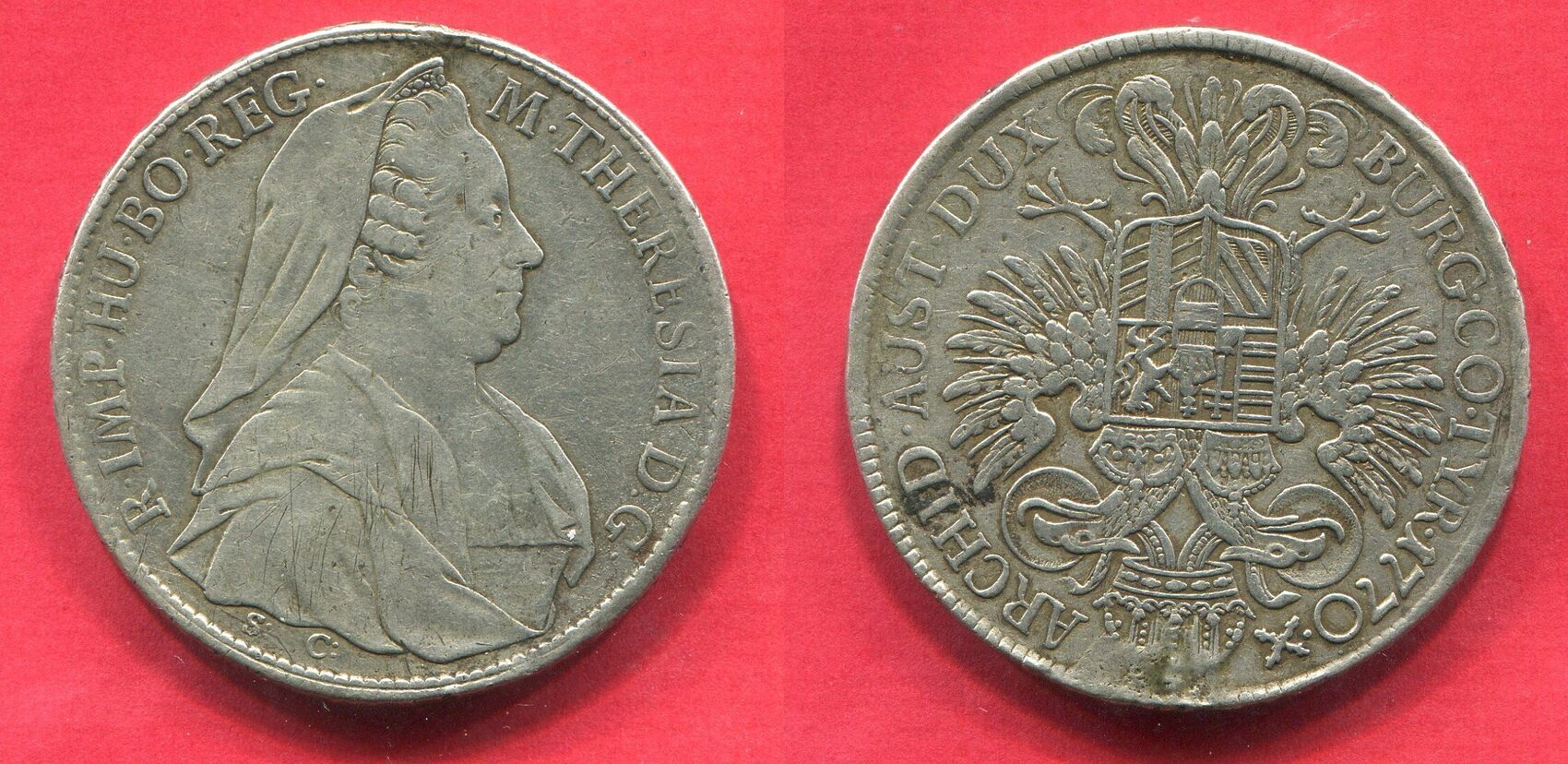 Österreich Austria Taler 1770 SC Maria Theresia Günzburg VF + mount ...