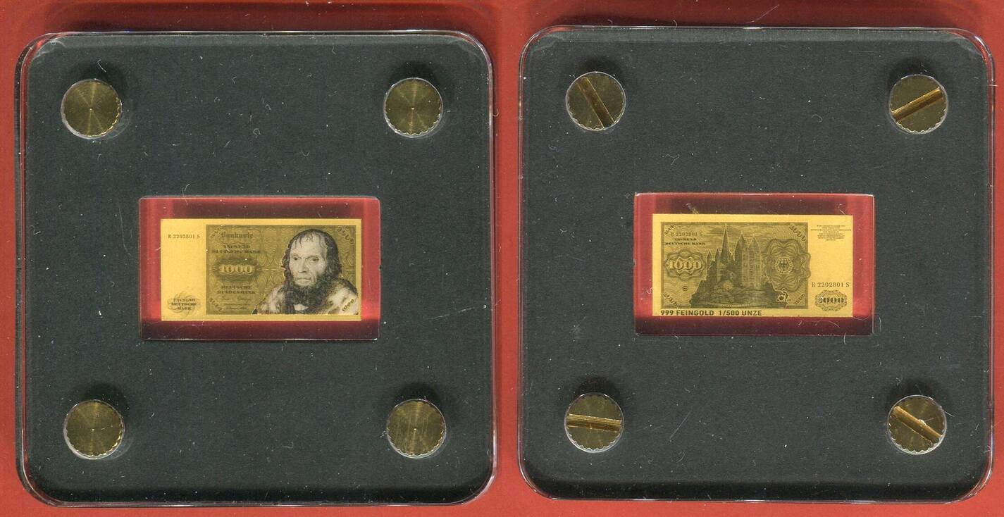 Deutschland 1/500 Unze Gold 1000 DM Banknote - Deutsche Mark ...