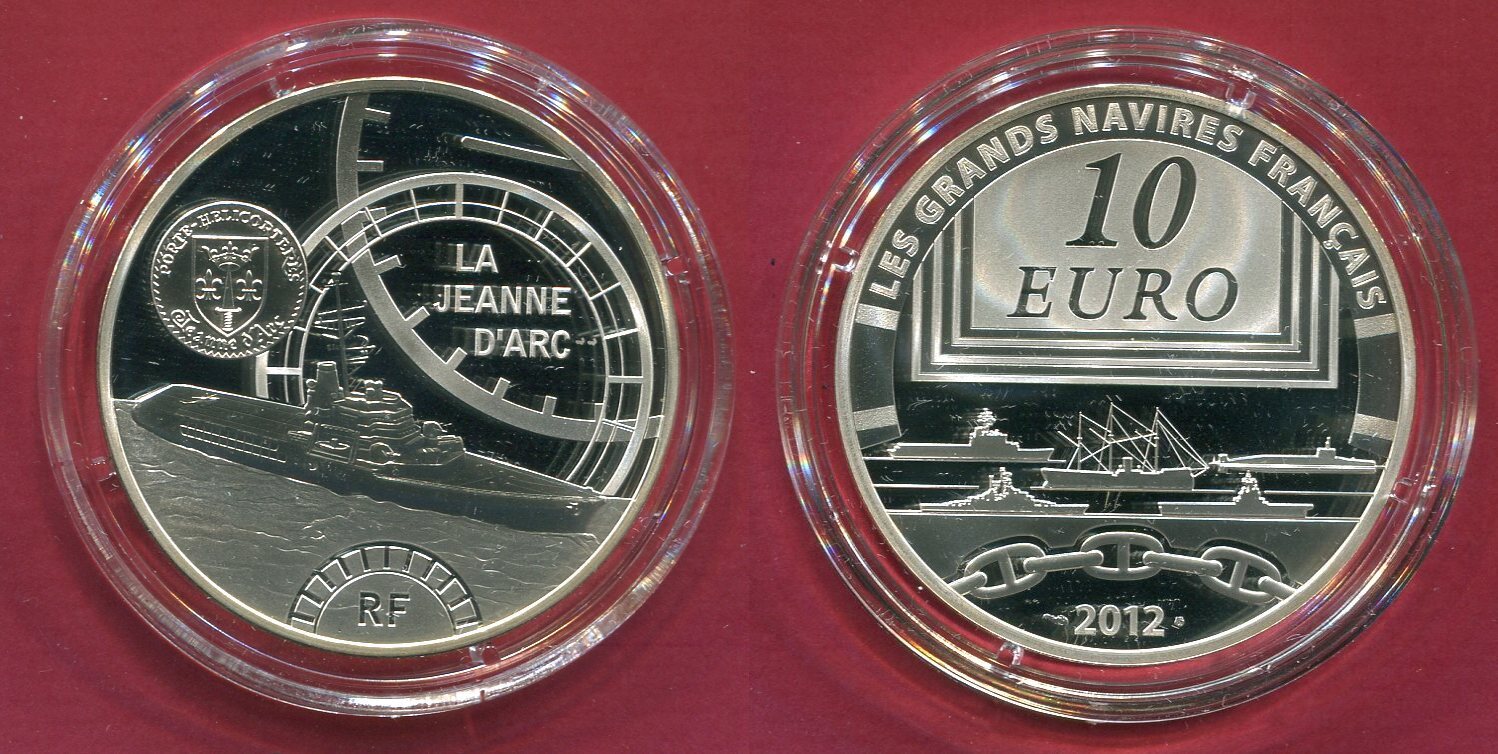 Frankreich 10 Euro Silbermünze 2012 Jeanne d'Arc proof in capsule w ...