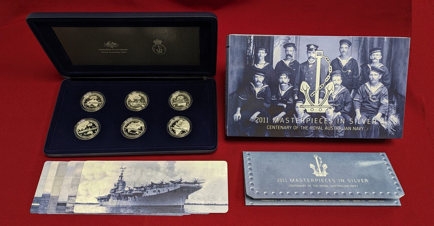 Australien 6 x 2 Dollar Silbermünzen - 1 Unze Silber 2011 Masterpieces ...