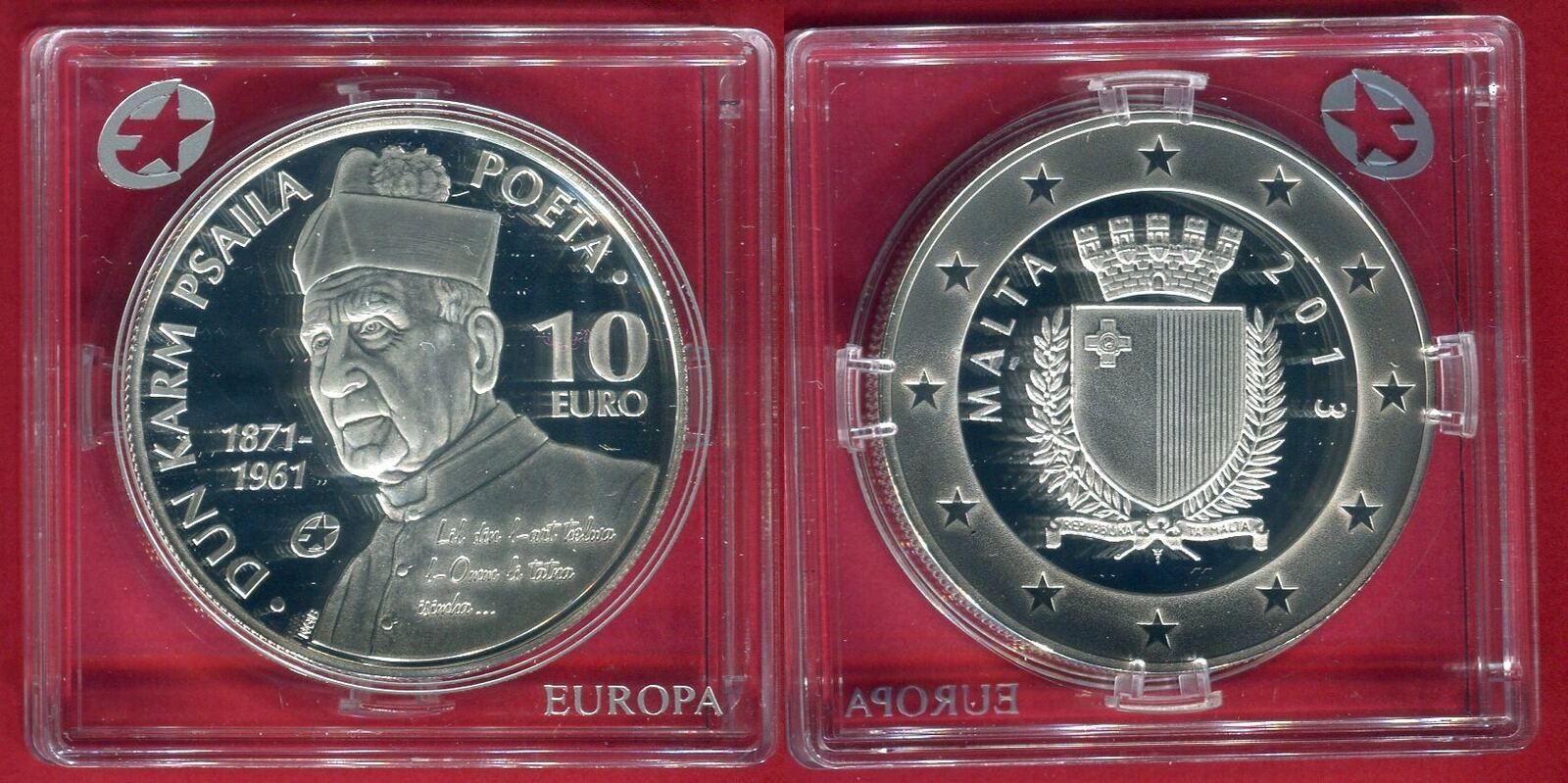 Malta 10 Euro Silbermünze 2013 Dun Karm Psaila - Europäische ...