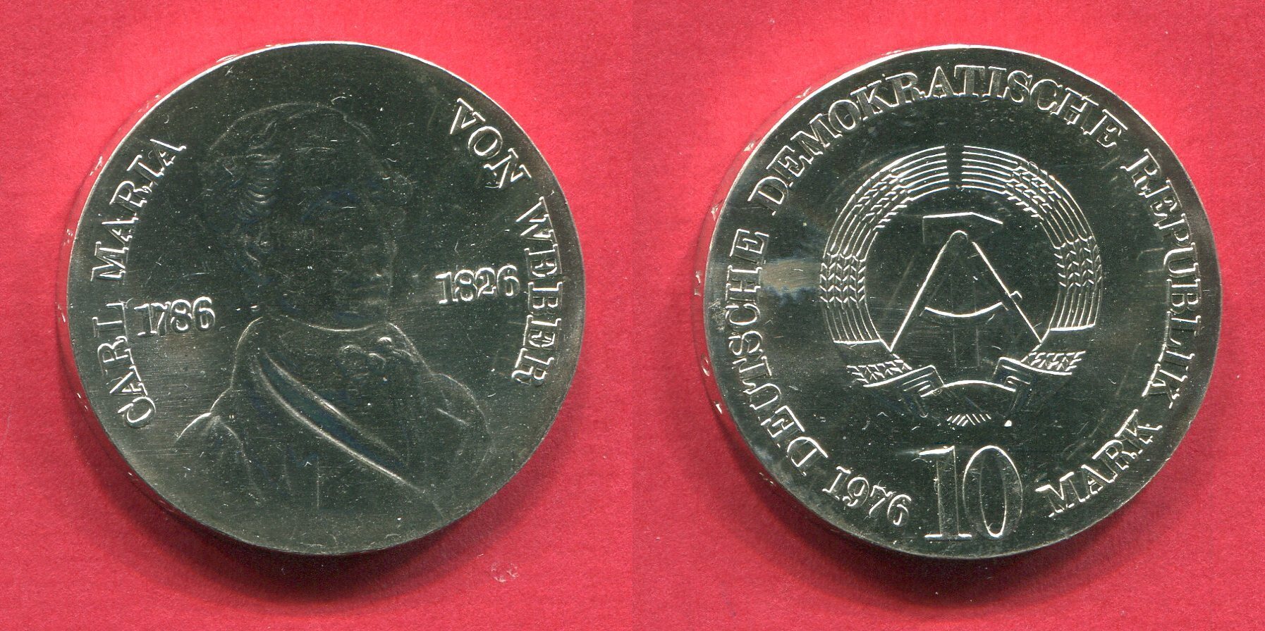 Deutsche Demokratische Republik DDR 10 Mark Silbergedenkmünze 1976 150 ...