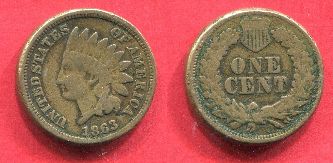 USA 1 Cent 1863 Indianerkopf, Indian Head, USA vf | MA-Shops