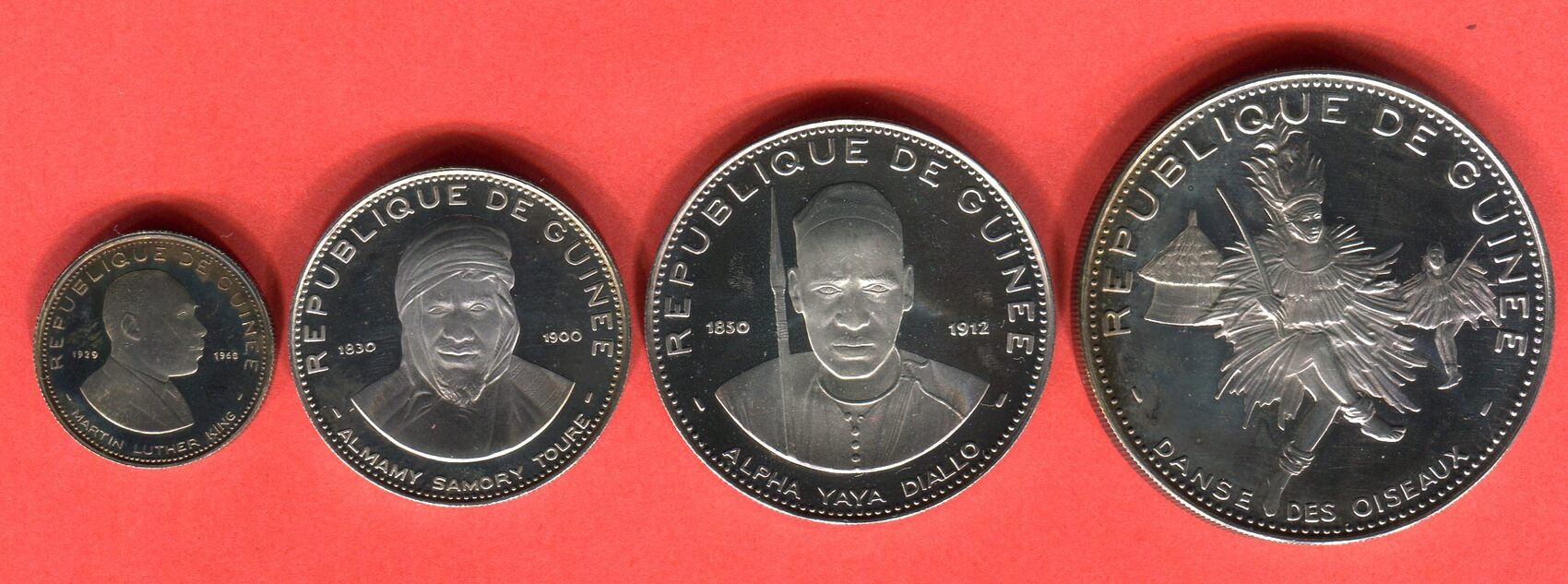 Guinea 4 Piece Silver Proof Set 1969 10. Jahrestag der Unabhängigkeit ...