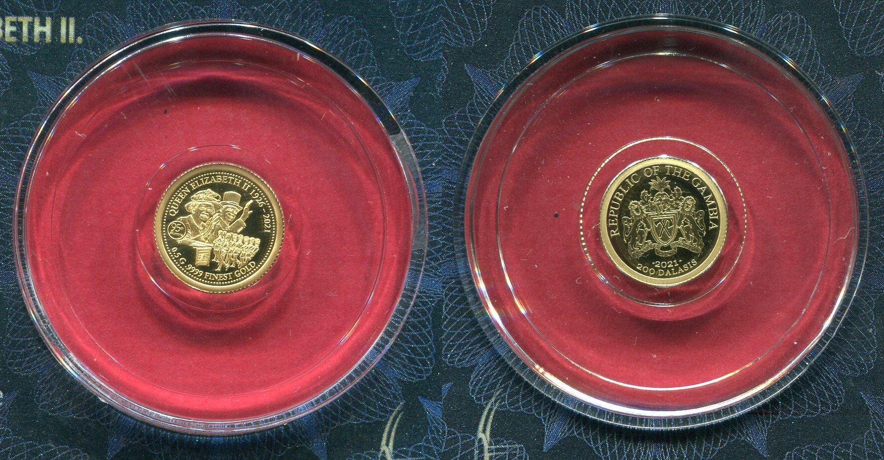 Gambia 200 Dalasis Minigoldmünze 2021 95. Geburtstag von Queen ...