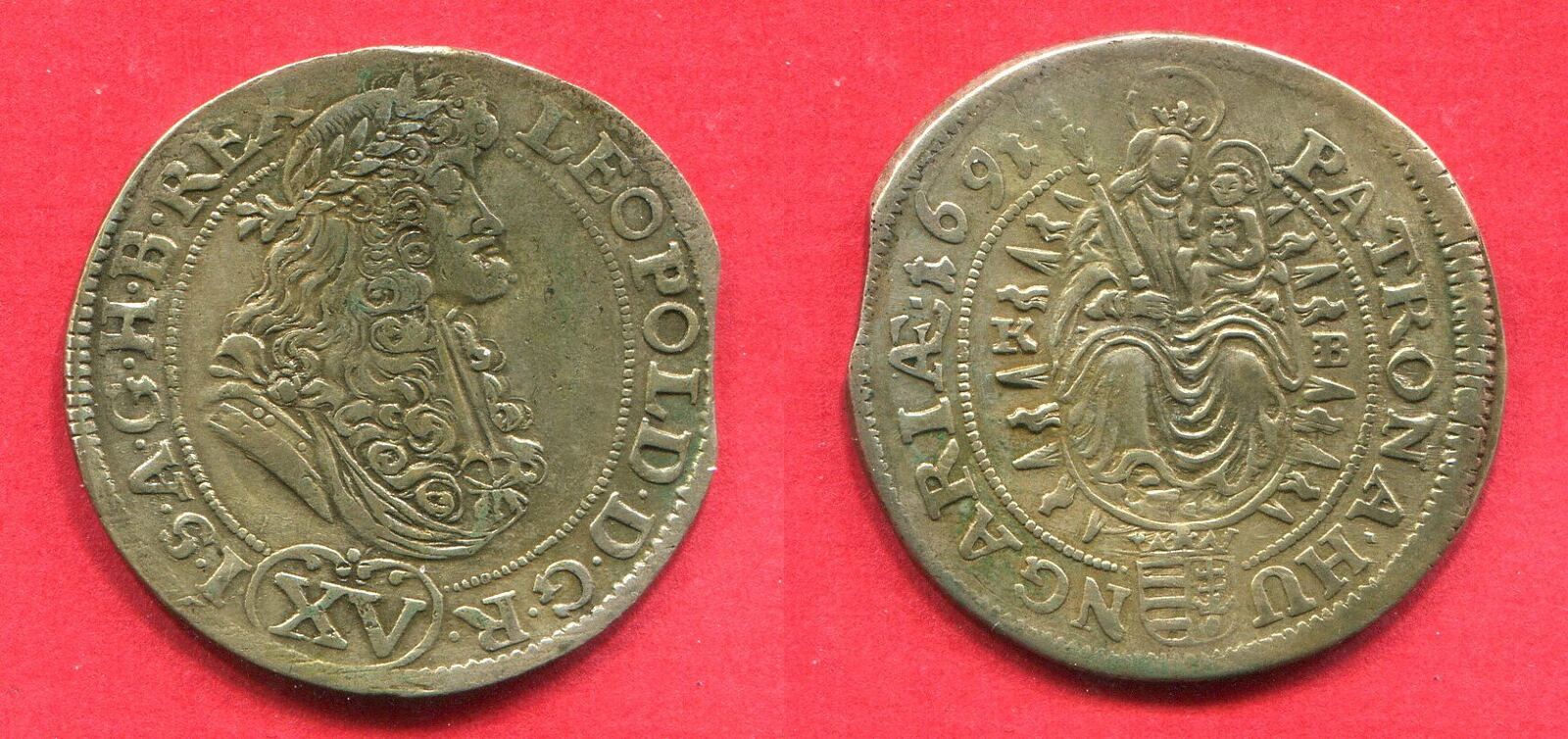 Österreich Haus Habsburg RDR 15 XV Kreuzer 1691 Leopold I. 1657 - 1705 ...