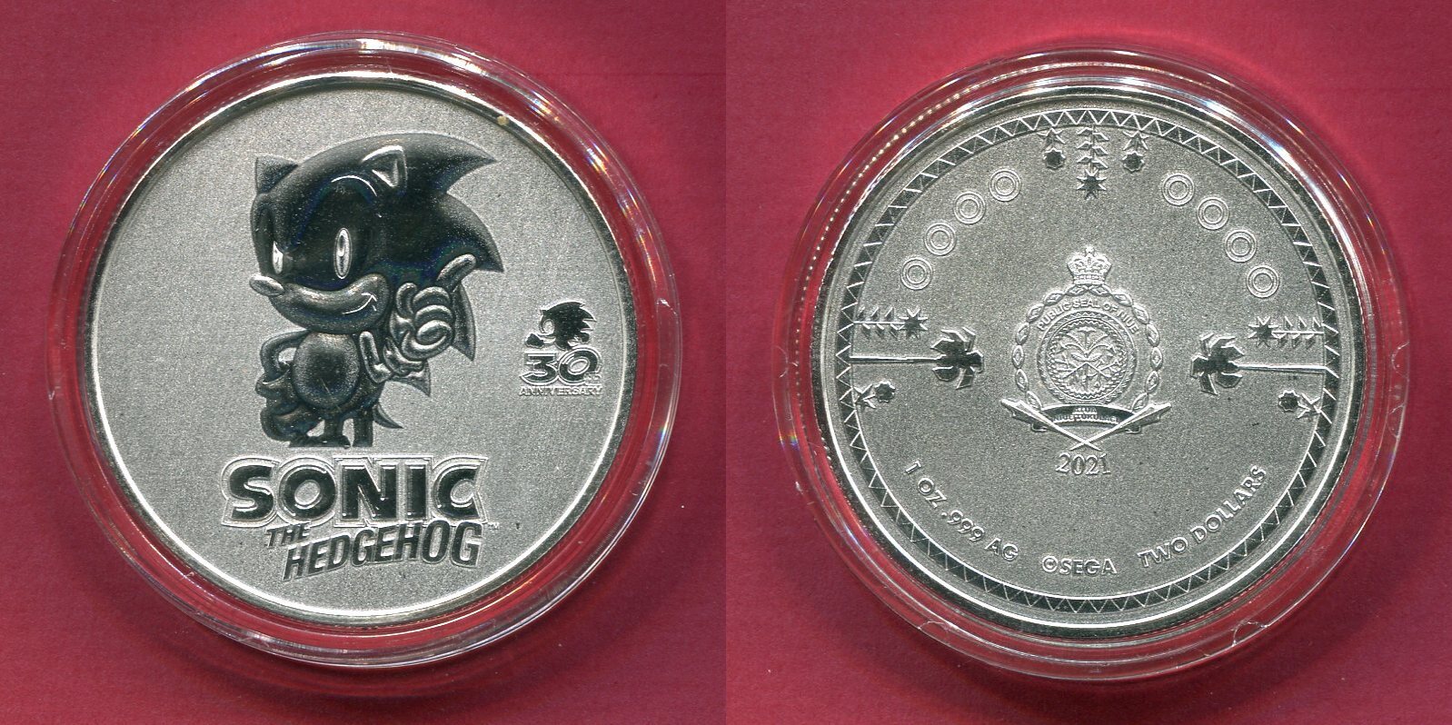 Niue 2 Dollars Silbermünze 2021 30 Jahre Sonic - The Hedgehog (1 oz) BU ...