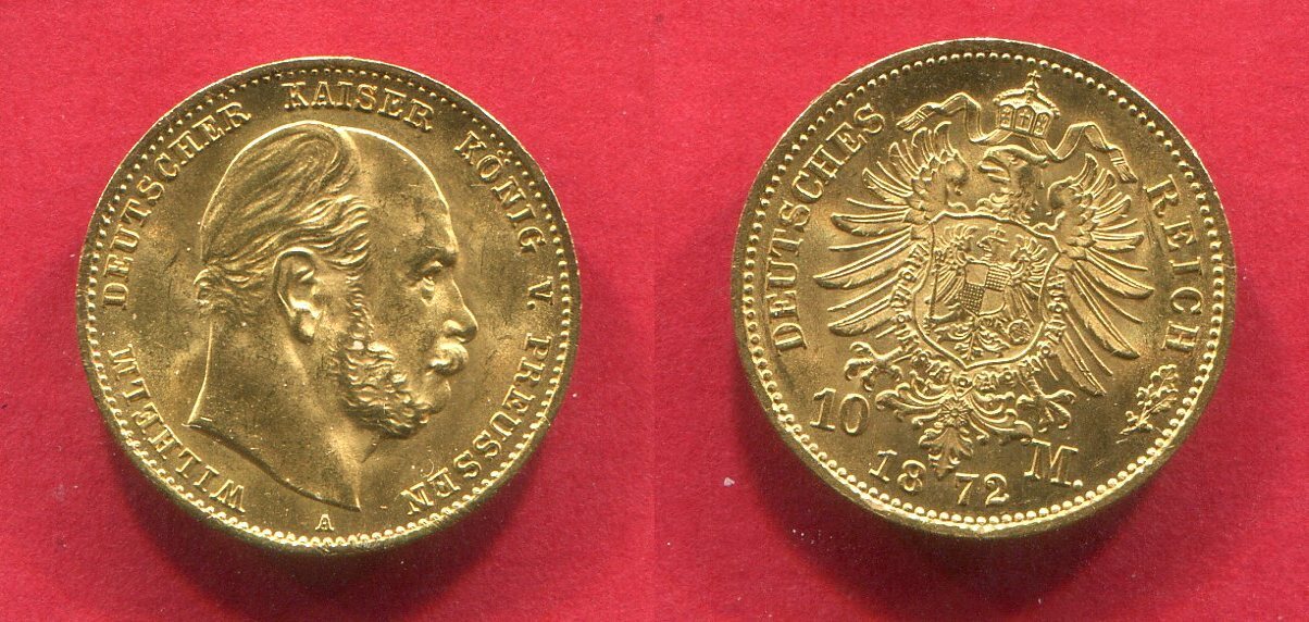 Preußen, State of Prussia German Empire 10 Mark Goldmünze Kursmünze ...