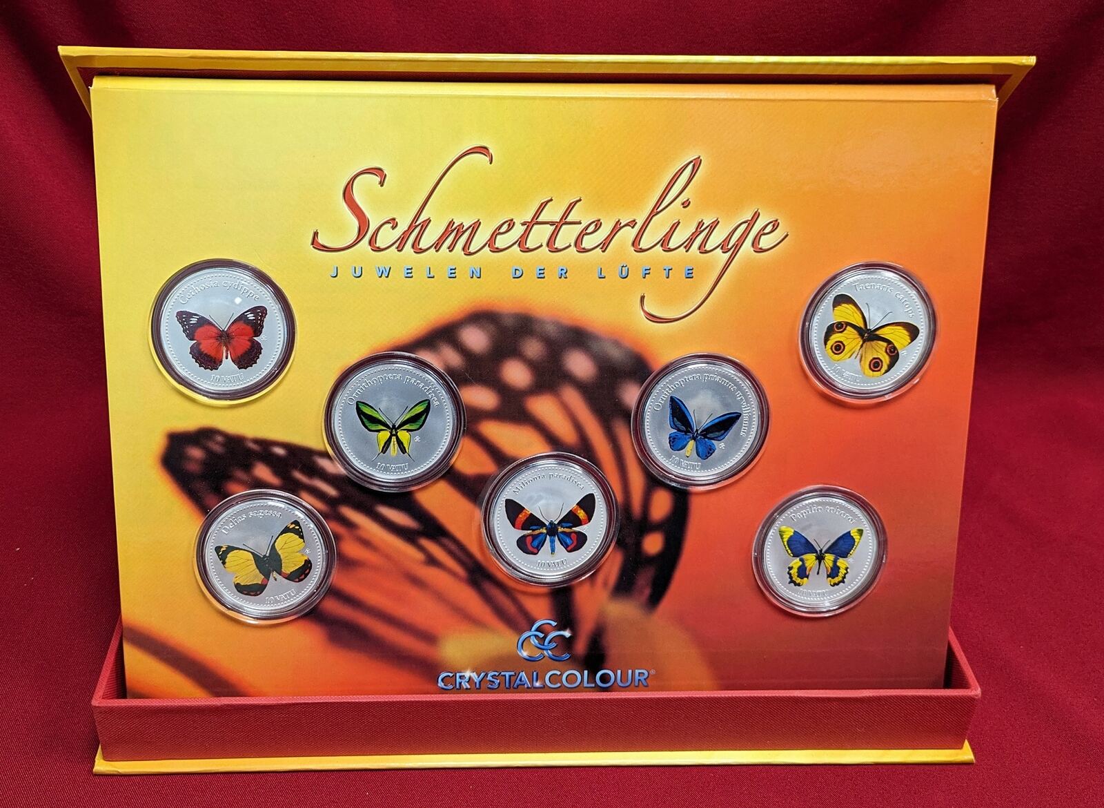 Vanuatu 7 x 10 Vatu Cristal Colour Satz 2006 Schmetterlinge Anfang der ...