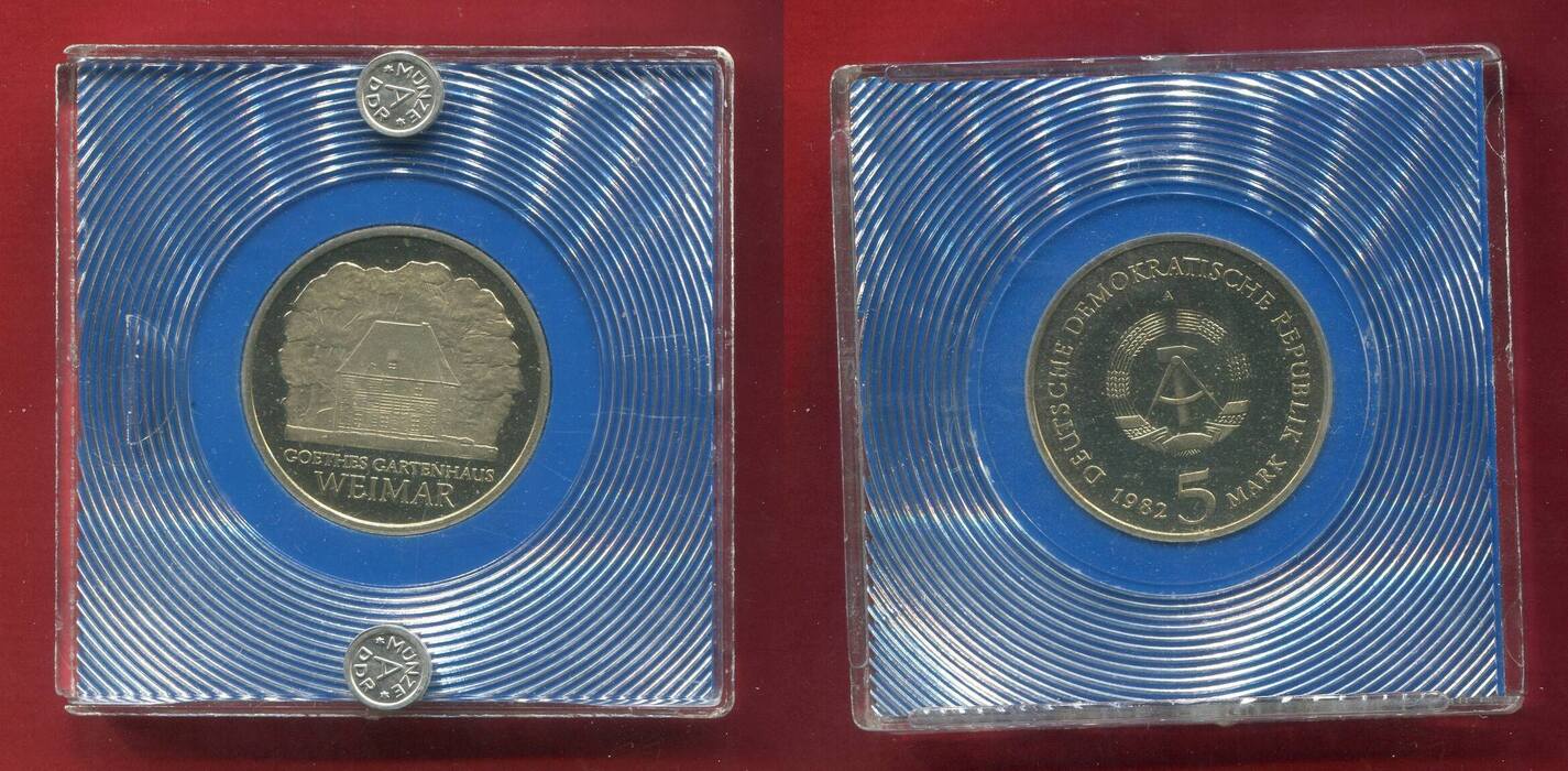 Eastern Germany DDR GDR 5 Mark DDR Gedenkmünze Cu/Ni 1982 Goethes ...