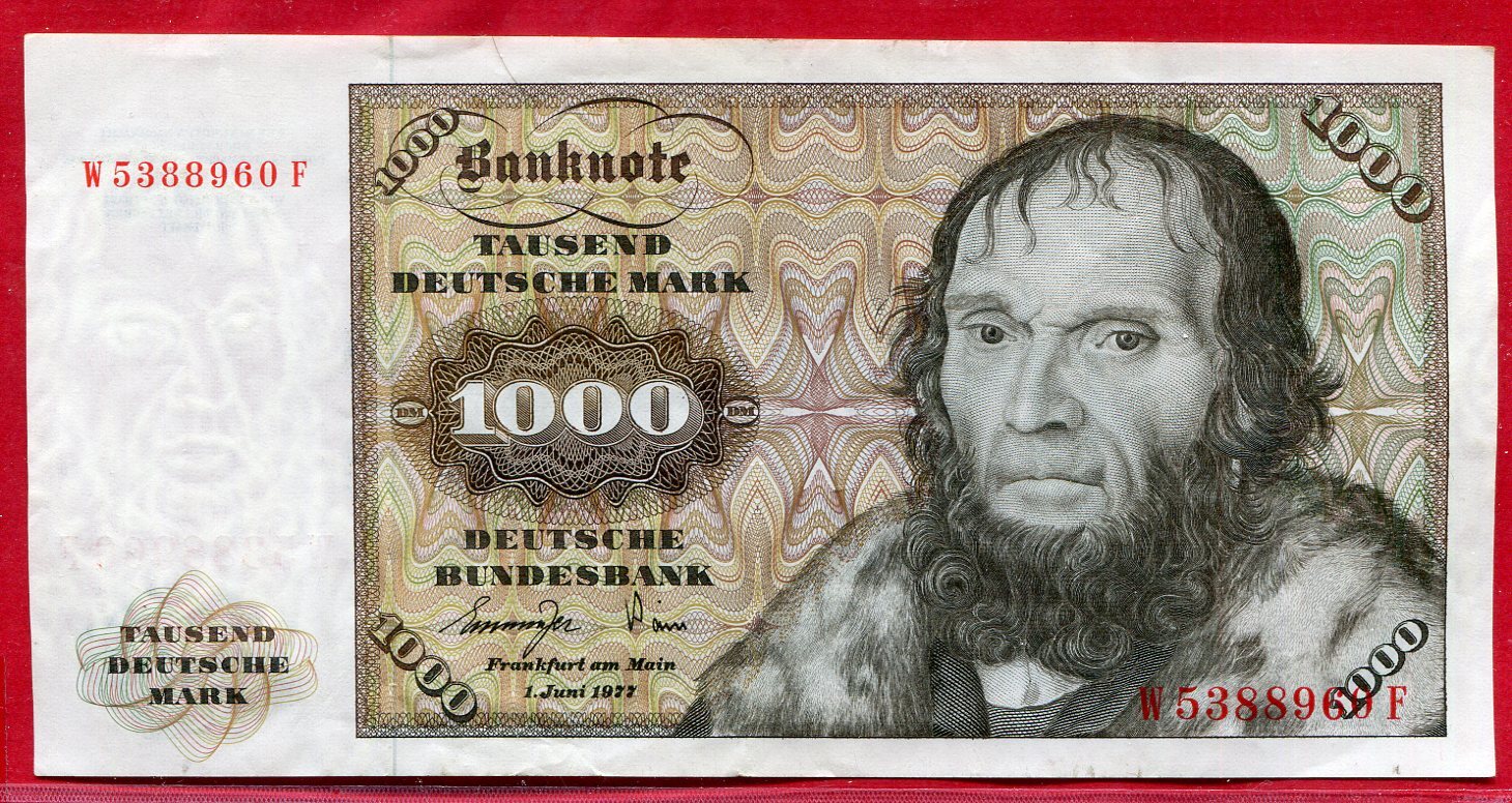 BRD, Deutsche Bundesbank 1000 DM Deutsche Mark 1977 Dom zu Limburg an ...