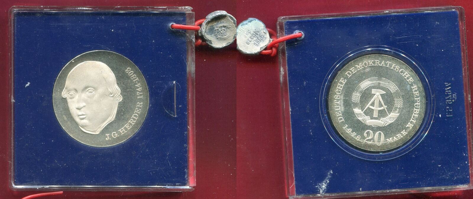 DDR Eastern Germany 20 Mark Silber 1978 Johann Gottfried Herder Proof ...