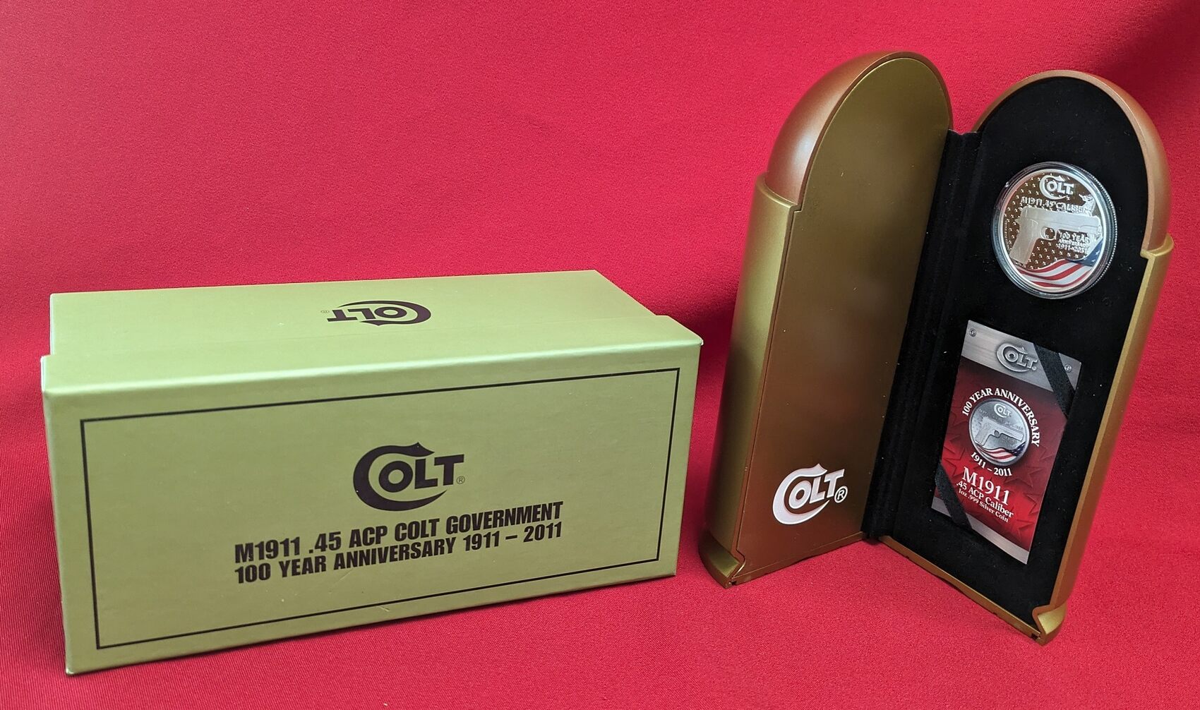 Silbermedaille - 1 oz Fine Silver - 1 Unze Silber 2011 USA COLT N1911 ...