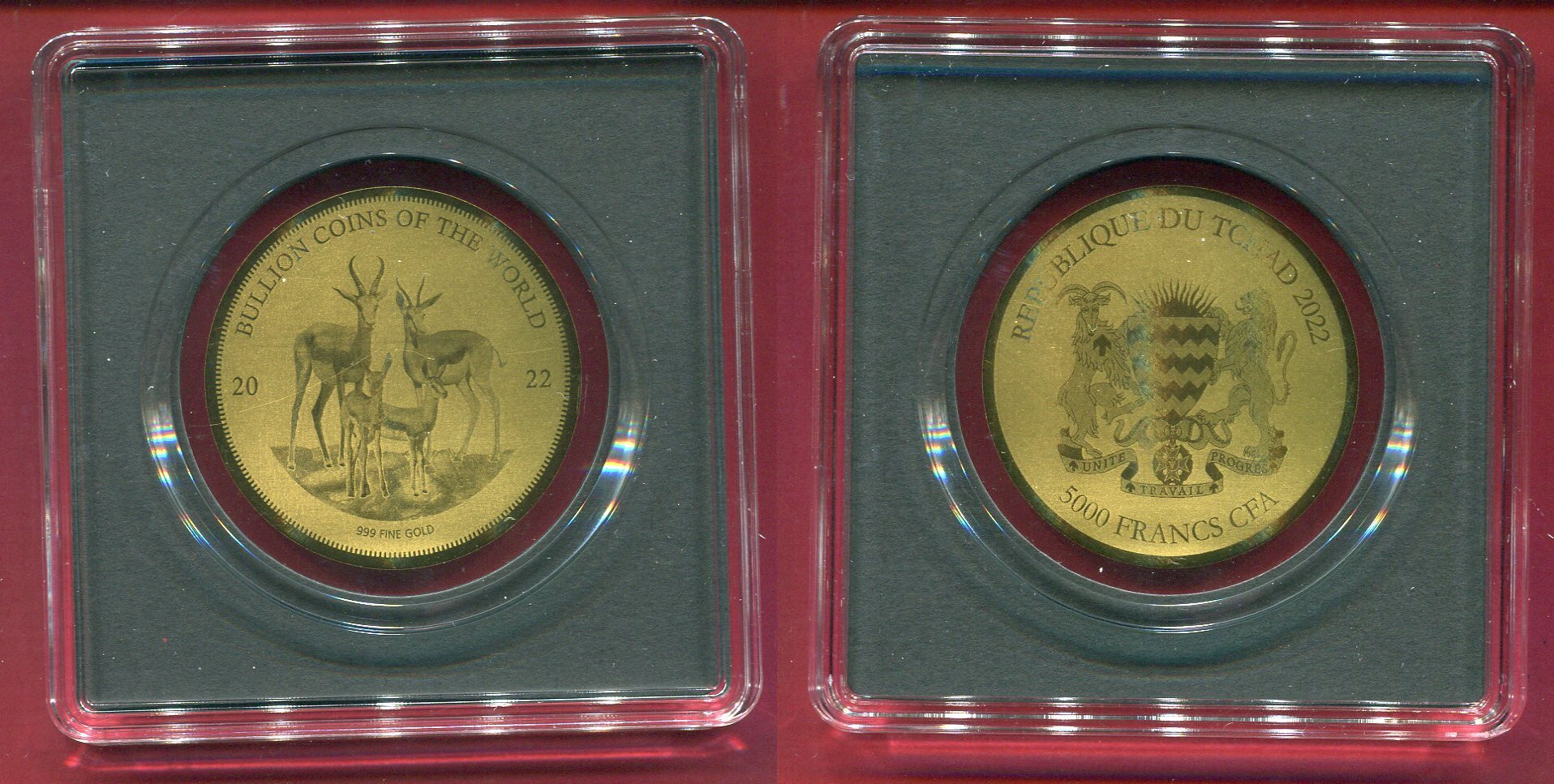 Tschad 5000 Francs CFA Goldmünze 2022 Bullion Coins of the World ...