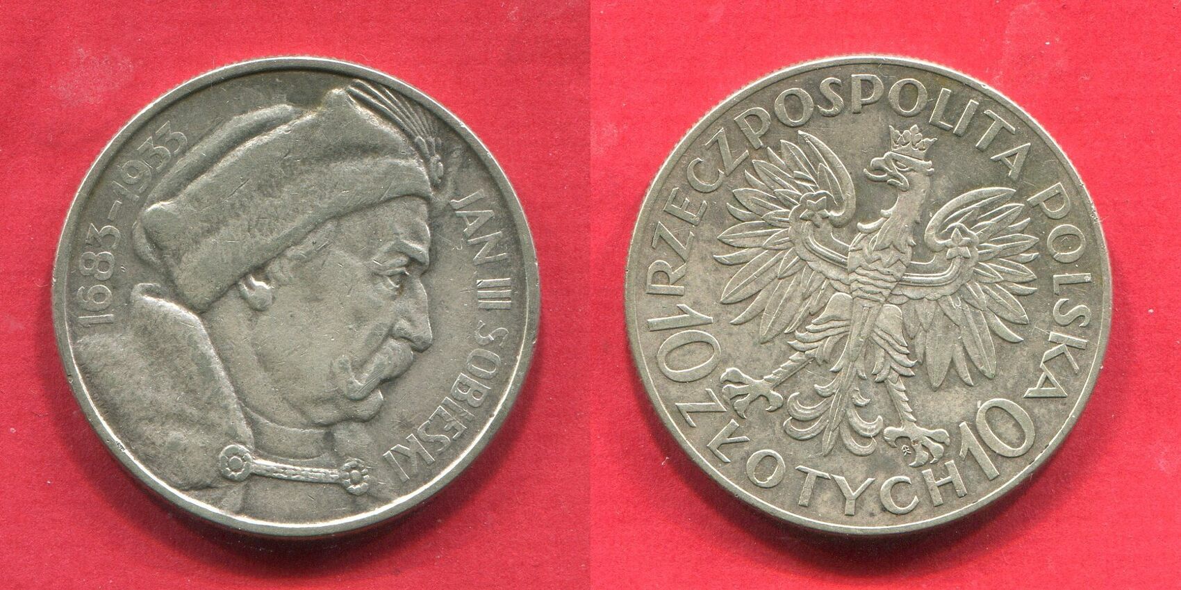 Polen, Poland 10 Zloty Silber Sobiesky 1933 Pan Sobieski Sobiesky USA au | MA-Shops