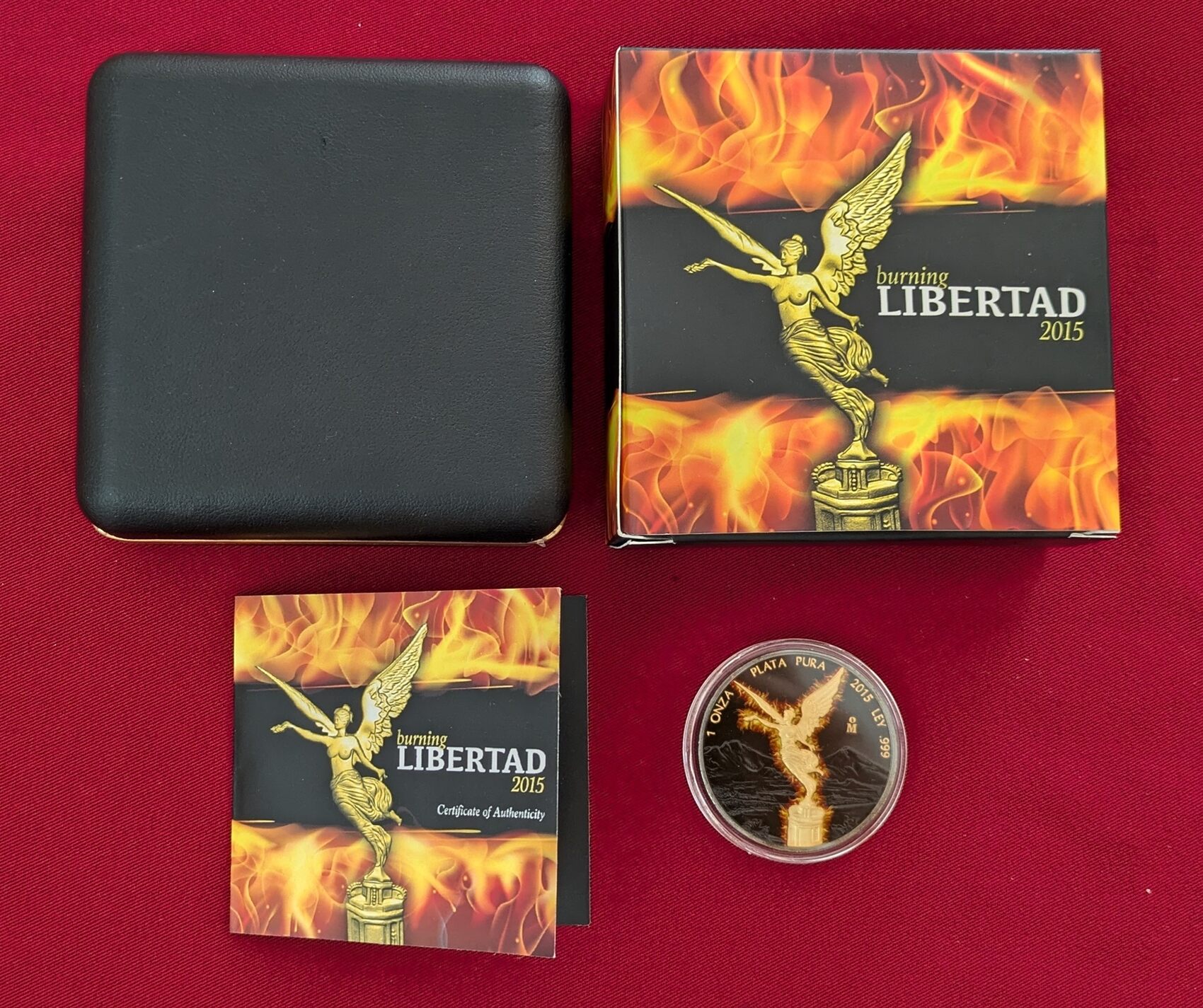 Mexiko 1 Onza Silbermünze - 1 Unze Silber 2015 Burning Libertad ...