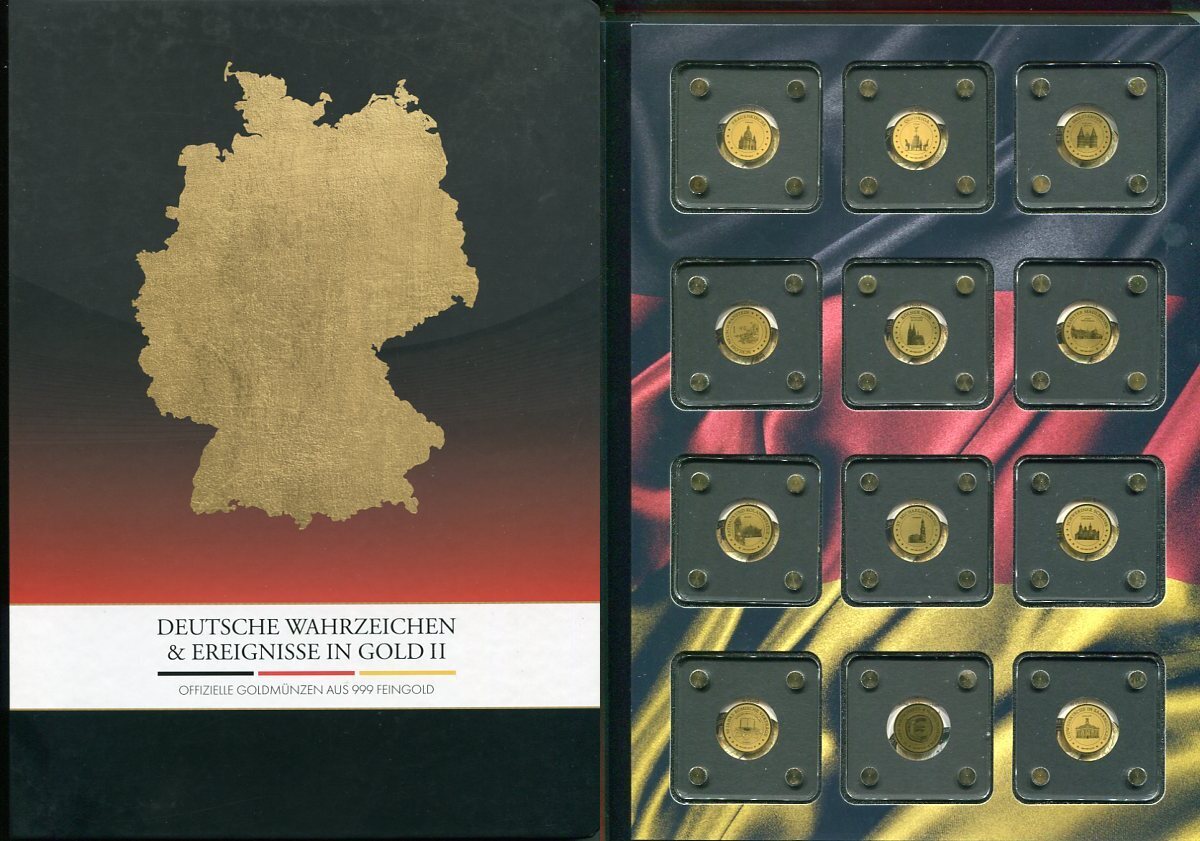 Tschad 12 * 3000 Francs CFA Minigoldmünzen Deutsche Wahrzeichen und ...