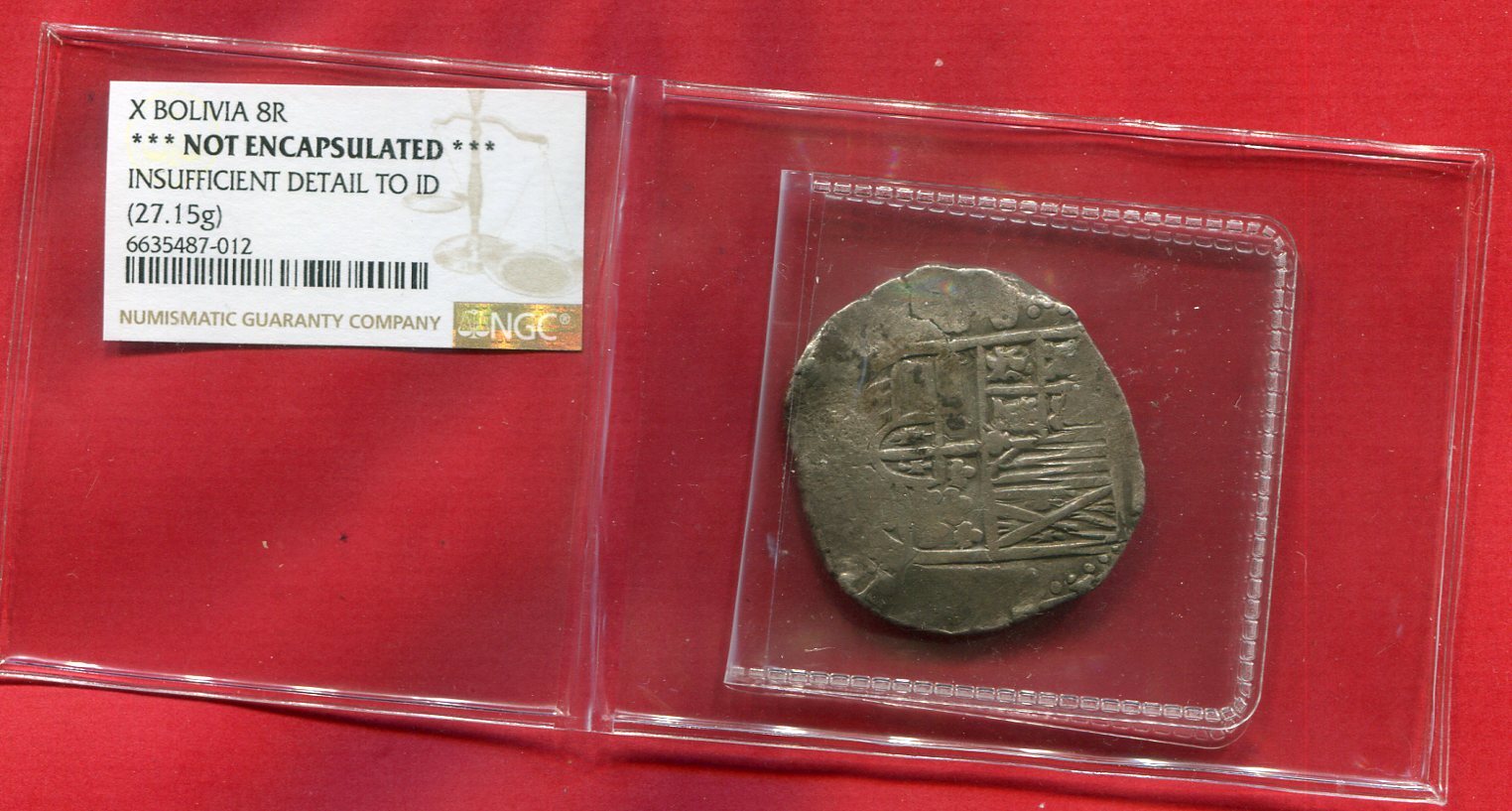 Bolivia Bolivien 8 Reales Schiffsgeld Cob Coin o.J. Schiffsgeld Insufficiant data to ID NGC | MA ...