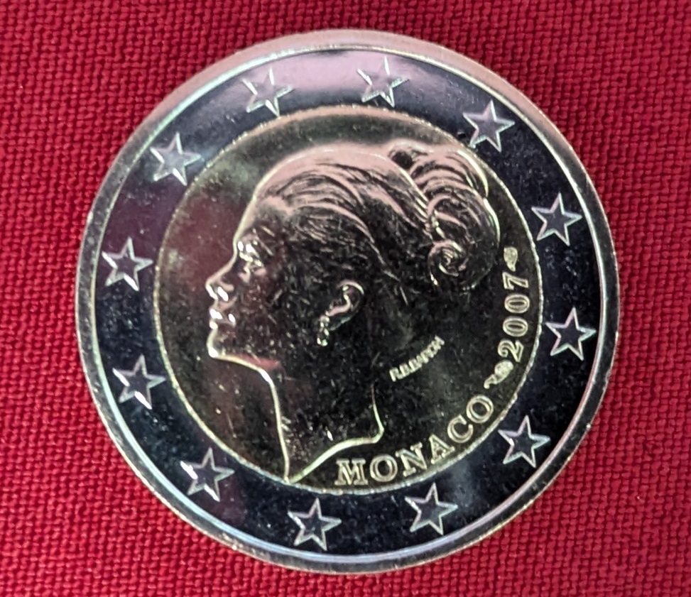 Monaco 2 Euro Gedenkmünze 2007 Grace Kelly OVP unc with capsule, box ...