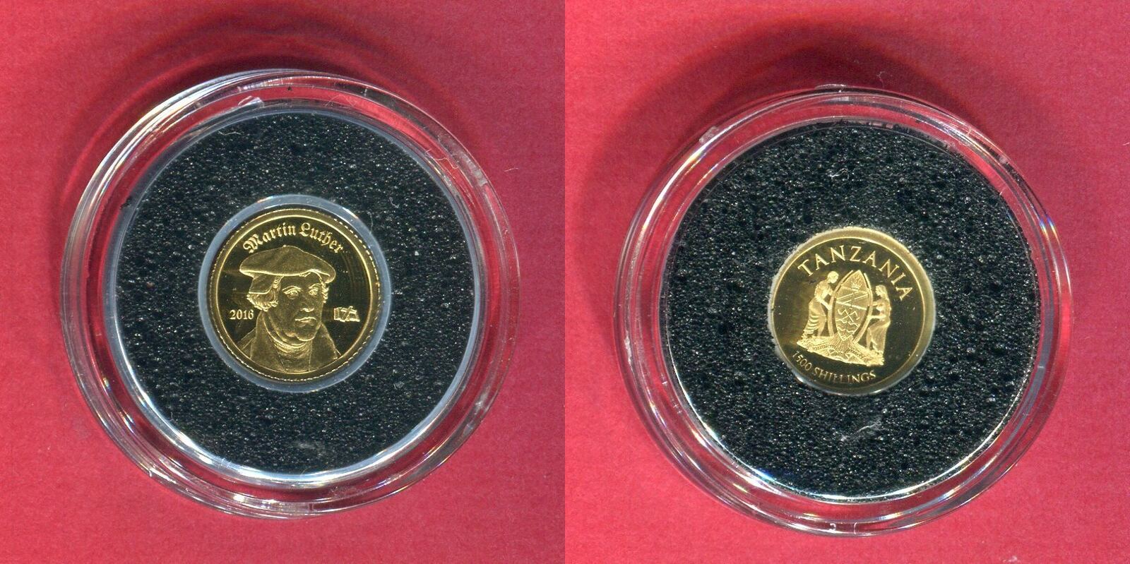Tansania 1500 Shillings Minigoldmünze 2016 Martin Luther proof | MA-Shops