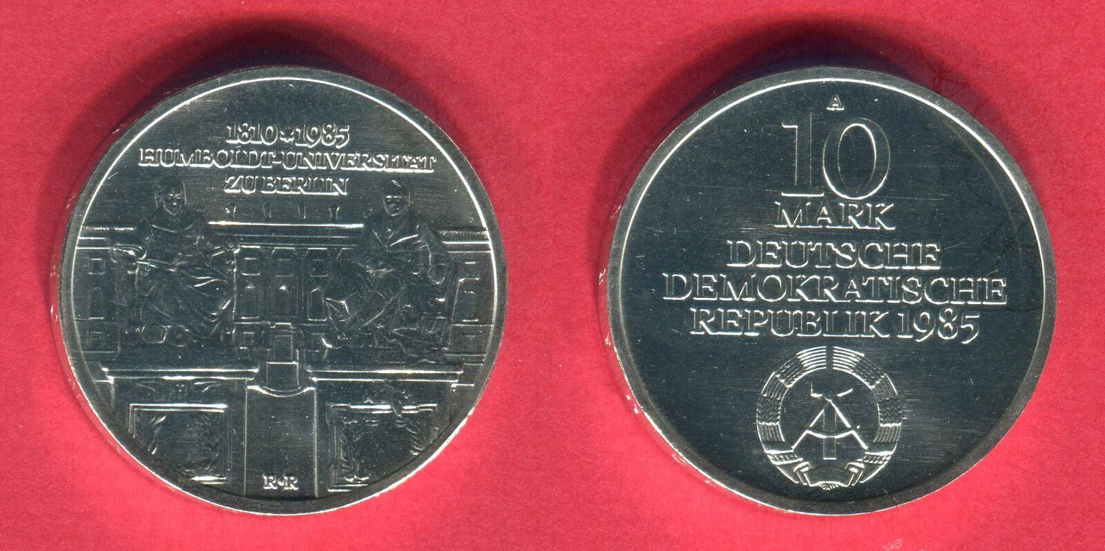 Deutsche Demokratische Republik 10 Mark Silbergedenkmuenze 1985 ...