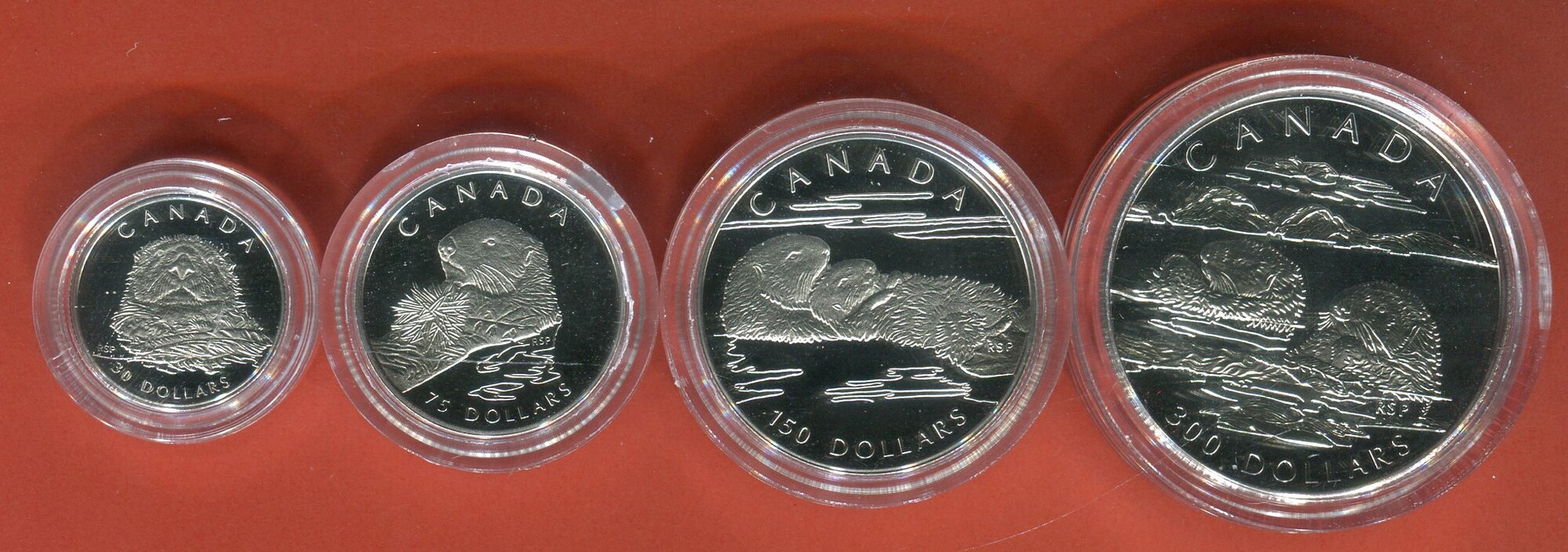 Kanada 30, 75, 150 und 300 Dollars 1994 Platin Platinum Sea Otter Issue ...
