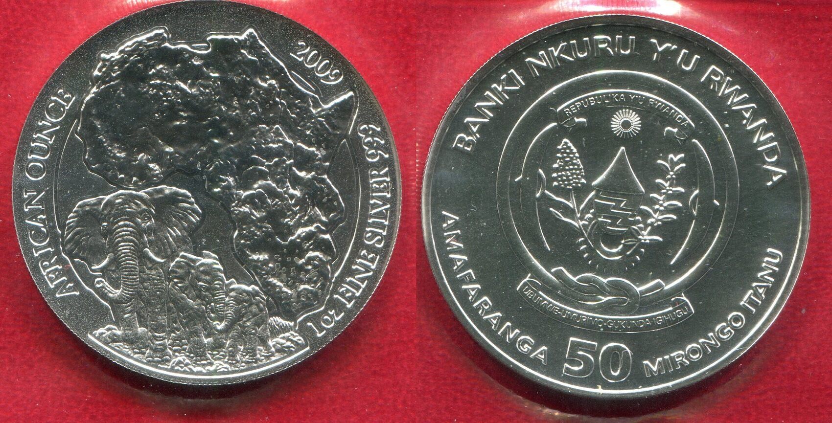 Ruanda Rwanda 50 Francs Amafaranga 2009 Elephant Elefant BU sealed | MA ...