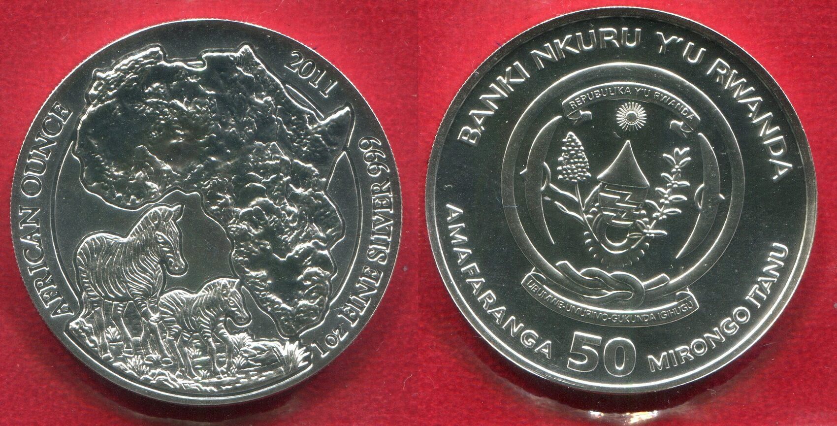 Ruanda Rwanda 50 Francs Amafaranga 2011 Zebra BU sealed | MA-Shops