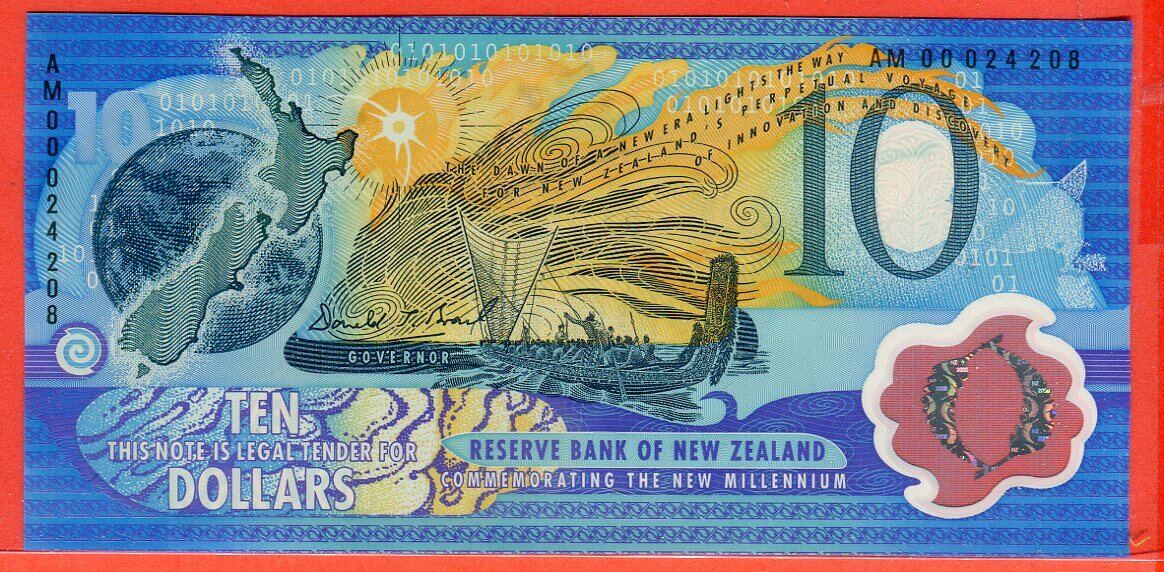 New Zealand 10 Dollars Poymer Banknote Geldschein 2000 The New ...