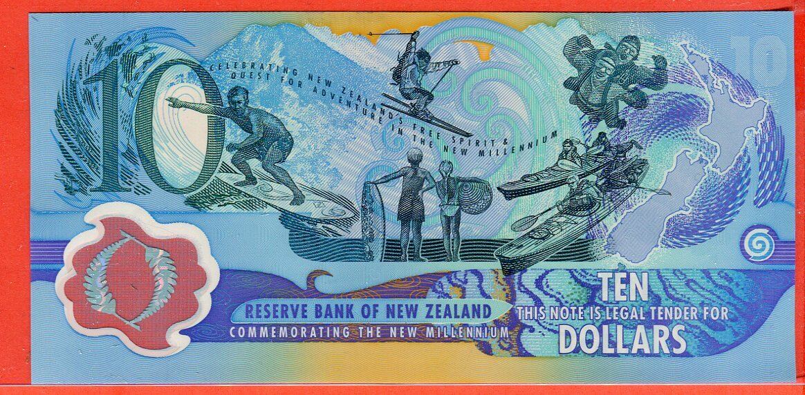 New Zealand 10 Dollars Poymer Banknote Geldschein 2000 The New ...